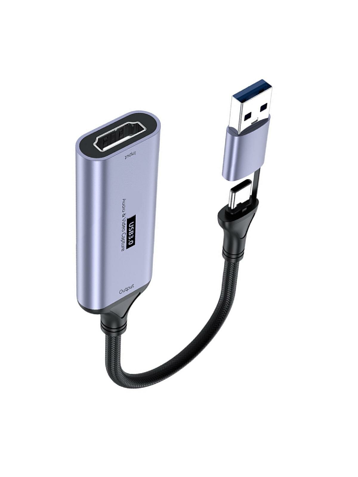 Game Video Capture Card USB+Type C to HDTV 4K 60Hz Recorder Video Gaming Console Camcorder Low Latency Converters