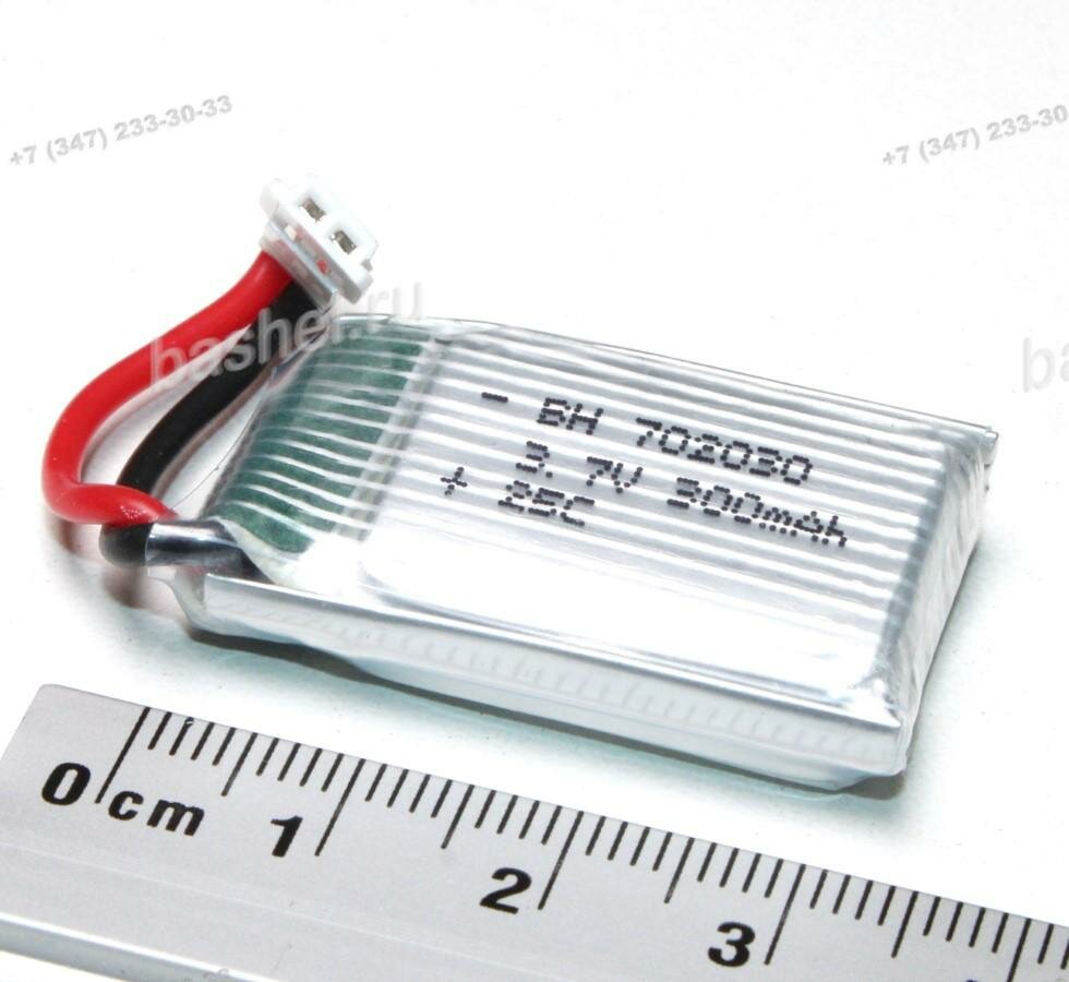 Аккумулятор LP702030-MX 25C 3,7V, 300mAh, Li-Pol (высокотоковый, с разъемом 51005-0200 )