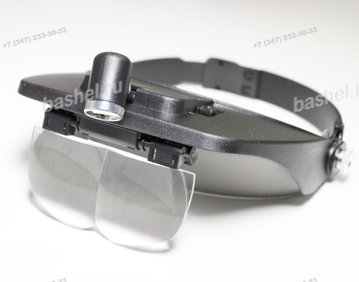 Очки увеличительные, 4 сменные линзы (1,2x/1,8x/2,5x/3,5x), с подсветкой MG81001-C, 1 LED