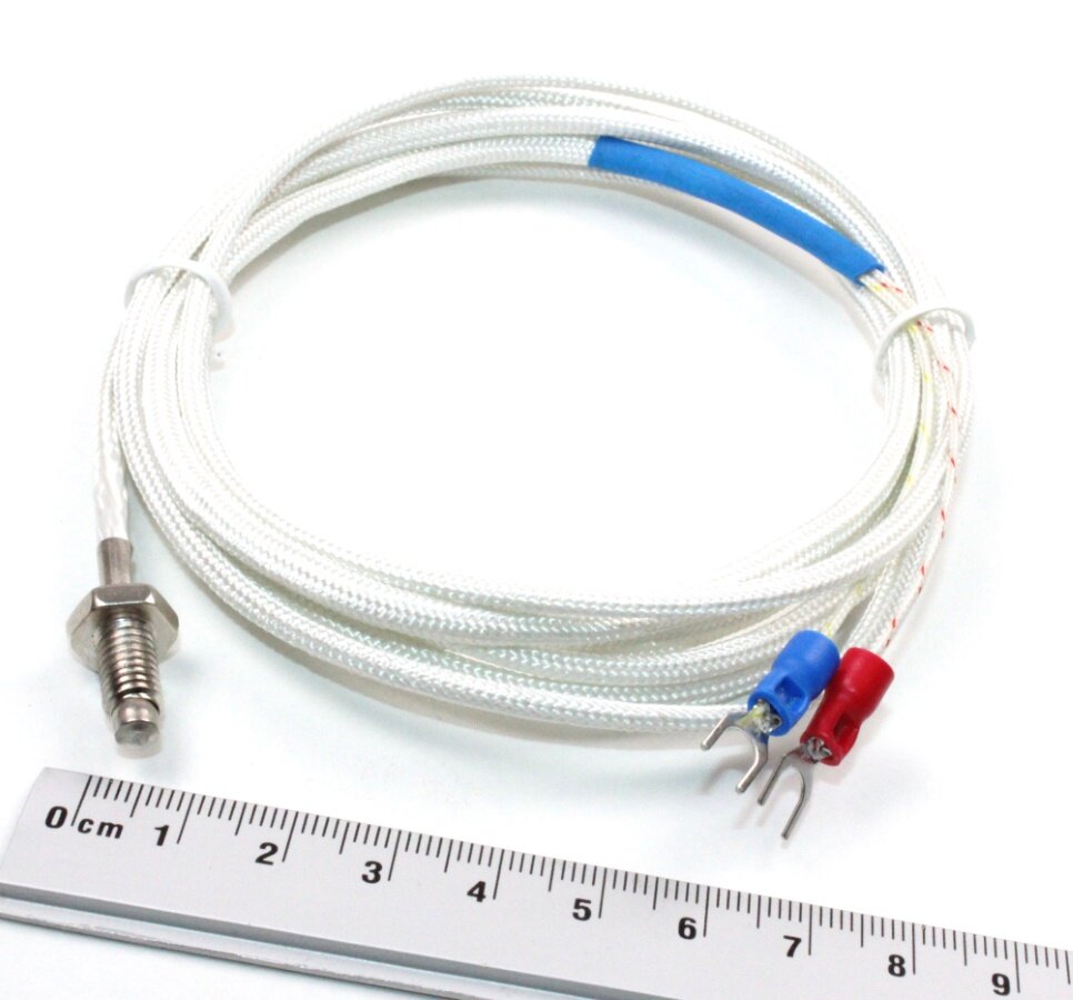Термопара тип Е, 2м, с резьбой, (0-400 °C)