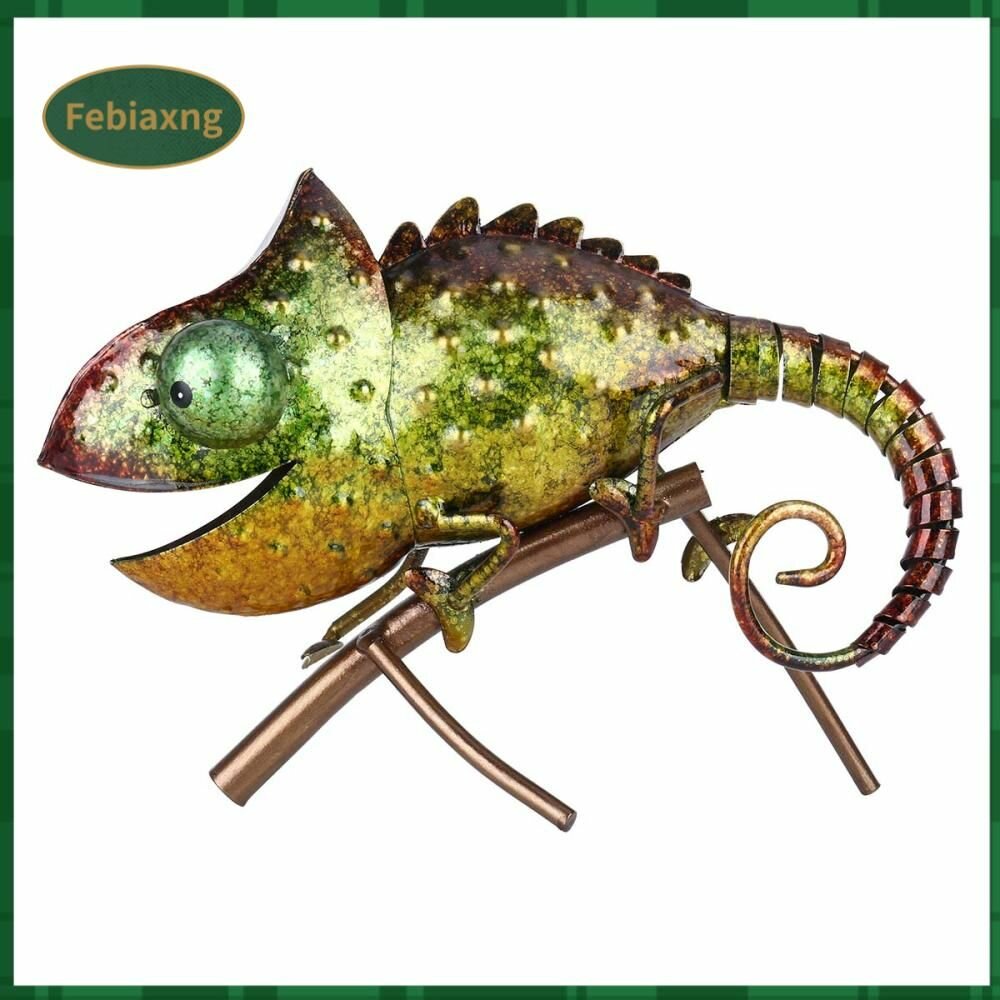 Хамелеон-статуэтка, детализированное оформление, для украшения сада, террасы или гостиной