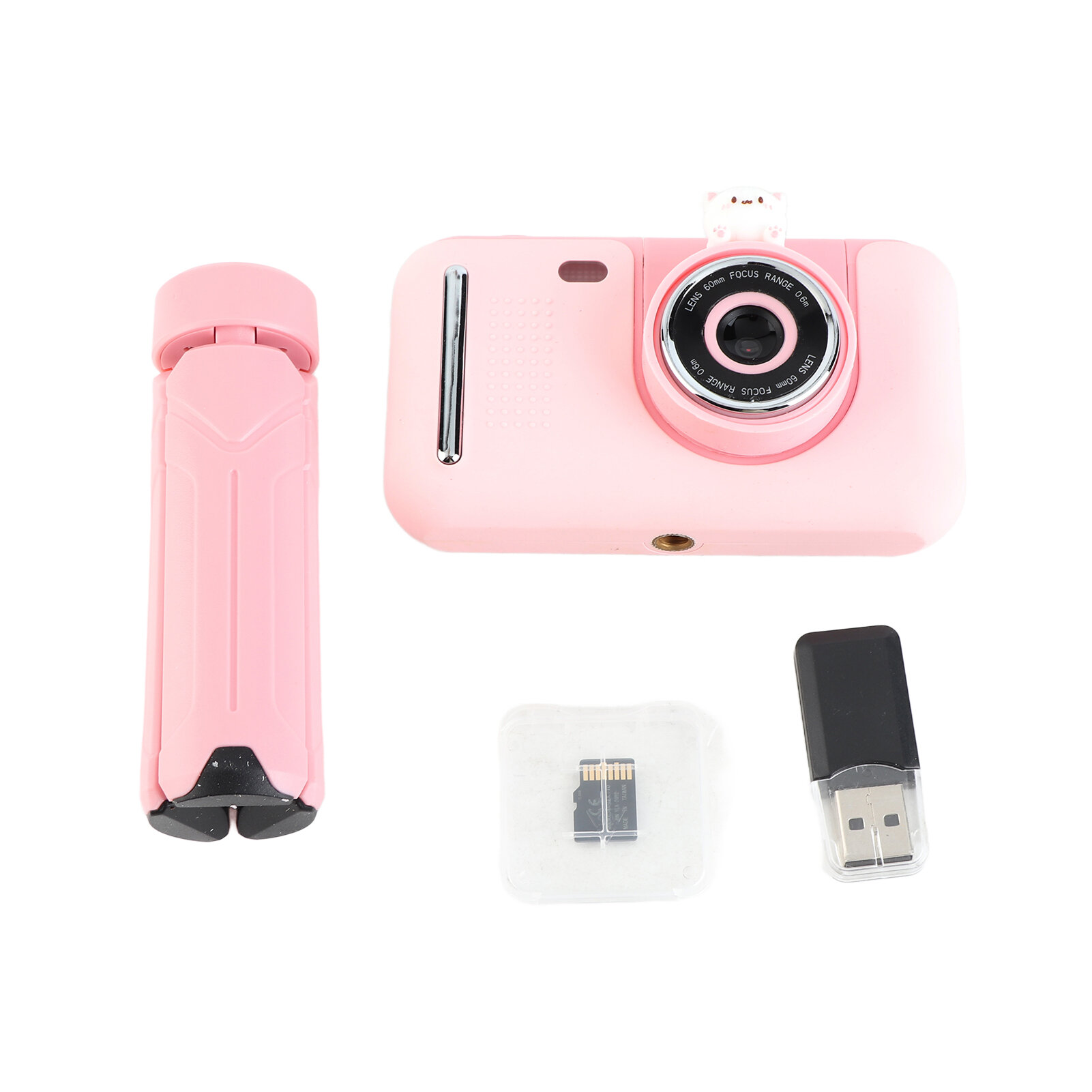 Детская цифровая камера 1080P, небольшая видеокамера с 40-мегапиксельным экраном IPS 2,4 дюйма, вращающимся на 180° объективом, встроенным аккумулятором, симпатичными фоторамками, увлекательными играми, шейным ремешком и картой памяти 32 ГБ