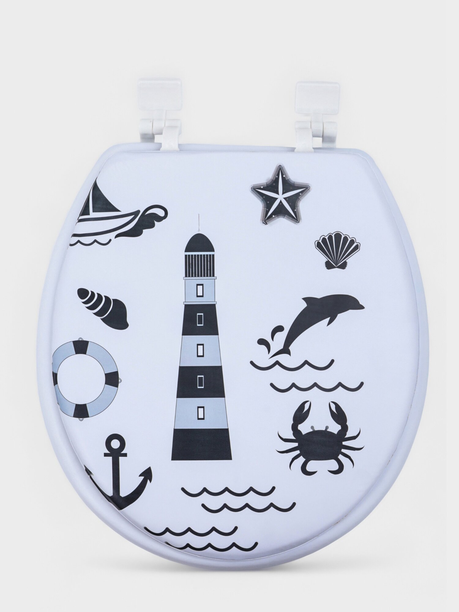 Сиденье для унитаза Доляна "Маяк", 40x37x4.5см, белый, полипропилен