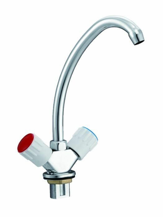 SMS Смеситель для кухни (елка), под гайку, резиновые кран-буксы (1-Z-033)