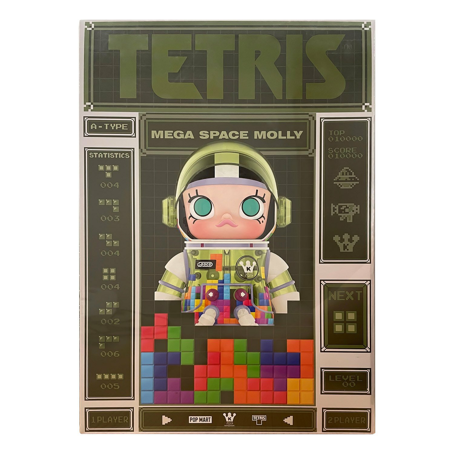 Фигурка коллекционная Pop Mart Mega Space Molly 400% Tetris в ассортименте (коробка) (43342)