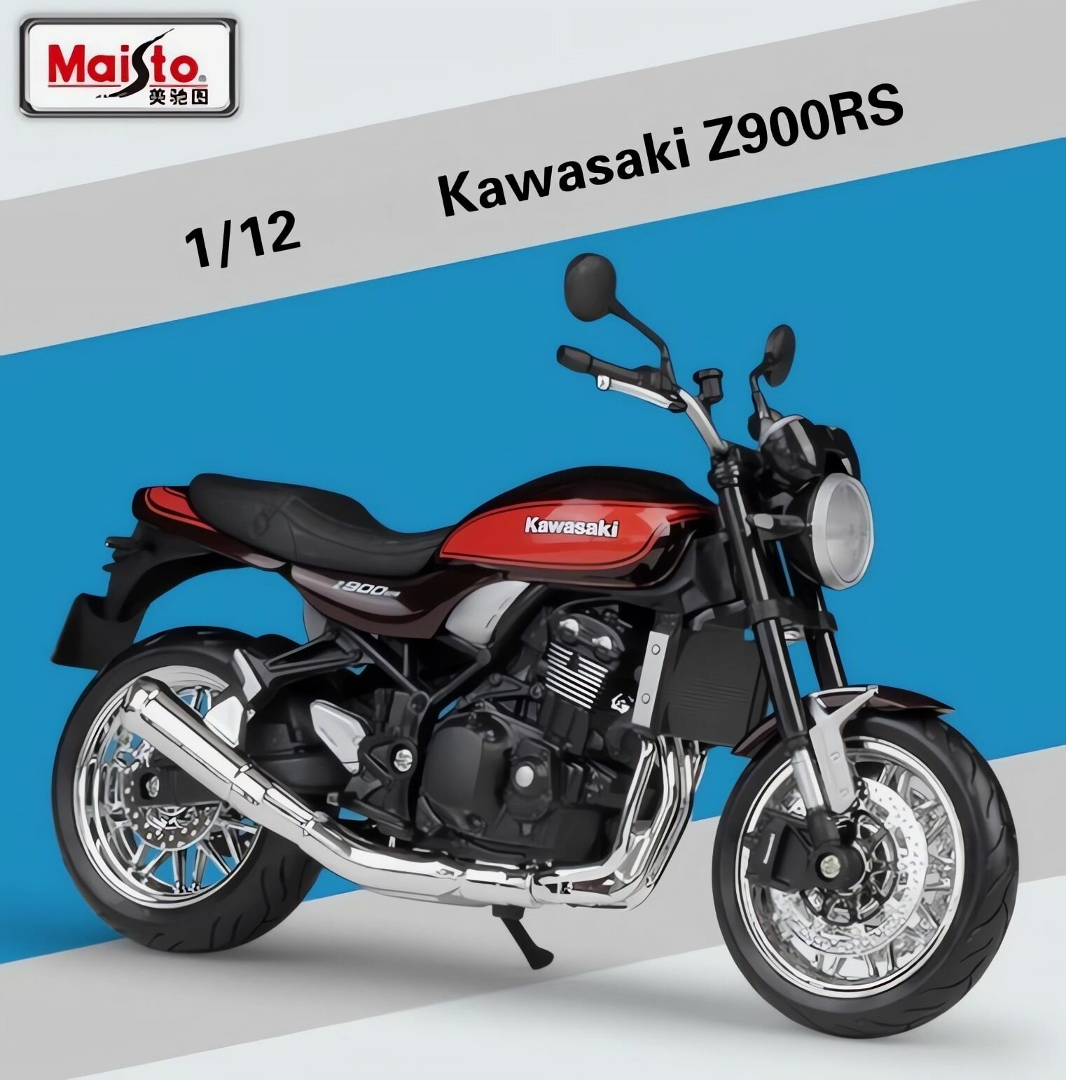 Коллекционная модель мотоцикла "Maisto". Kawasaki Z900RS (Масштаб 1:12)