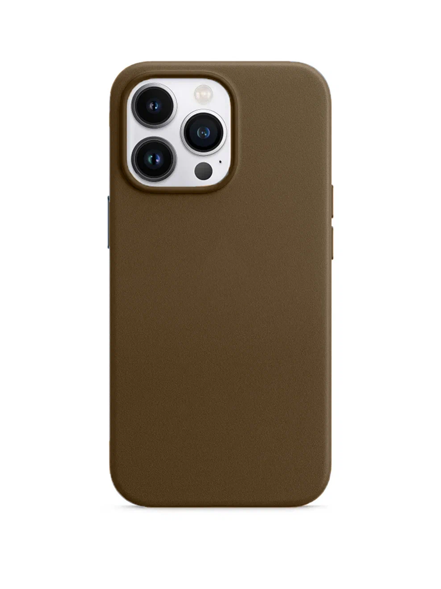 Кожаный чехол Магсейф для iPhone 13 Pro Max Taupe / Leather Case Магсейф для Айфон 13 Про Макс / Песочный