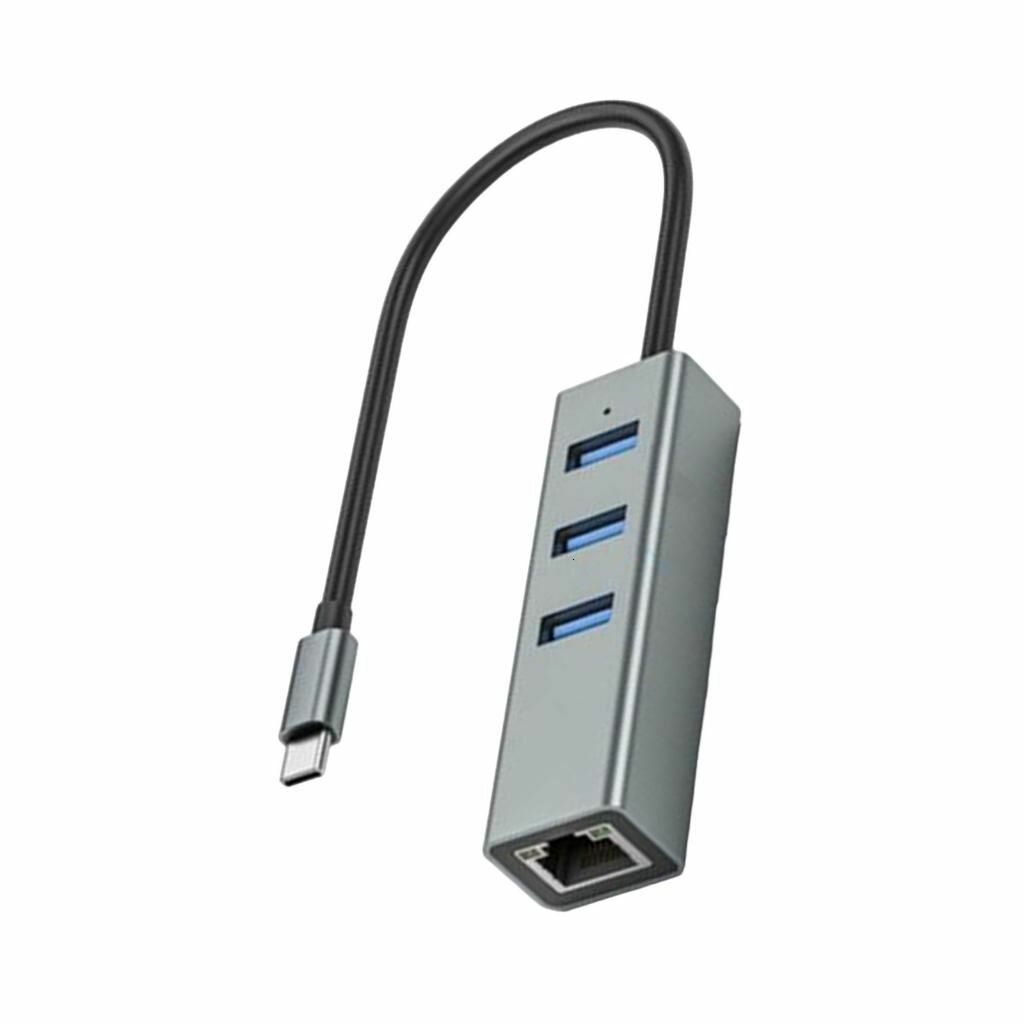 USB Type C адаптер с Ethernet и 3 портами USB 3.0, ТИП C