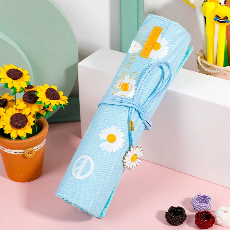 Пенал Sakura, многофункциональная складная сумка для карандашей, большая вместимость, креативная холщовая сумка для
