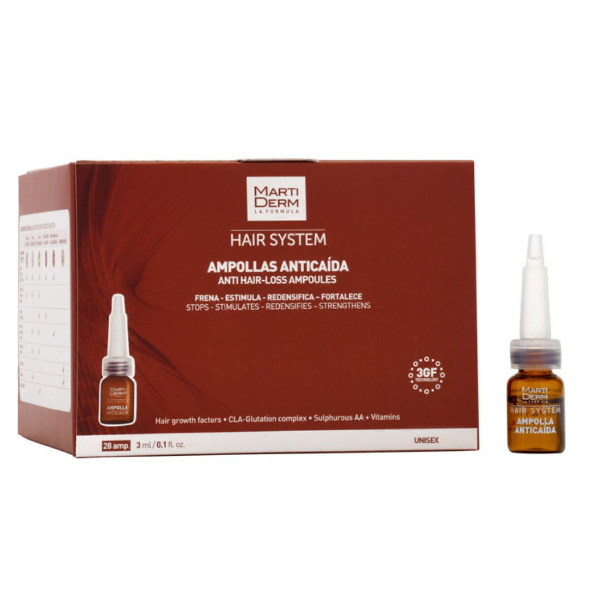 Мартидерм HAIR SYSTEM Ампулы против выпадения волос, 28х3 мл | MartiDerm HAIR SYSTEM