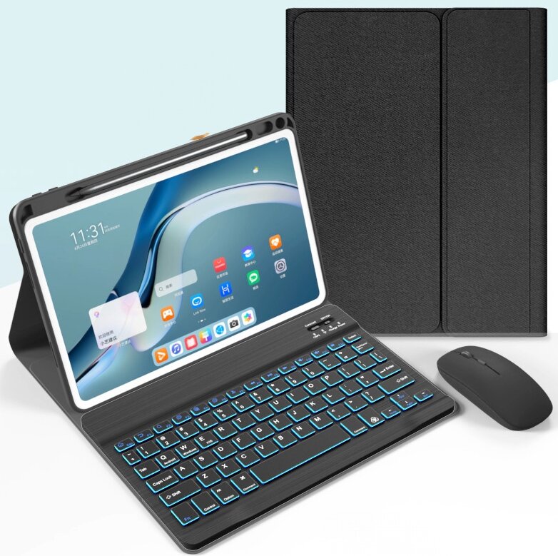 Клавиатура с чехлом MyPads Tasti Keyboard для Huawei MatePad Pro 11 (2022) GOT-AL09 съёмная беспроводная с подсветкой Bluetooth-клавиатура черная к.