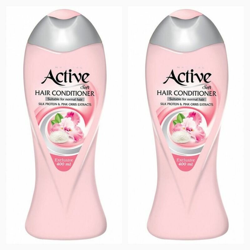 Active Бальзам для волос Розовый рис и протеины шелка для нормальных волос, 400 мл, 2 шт