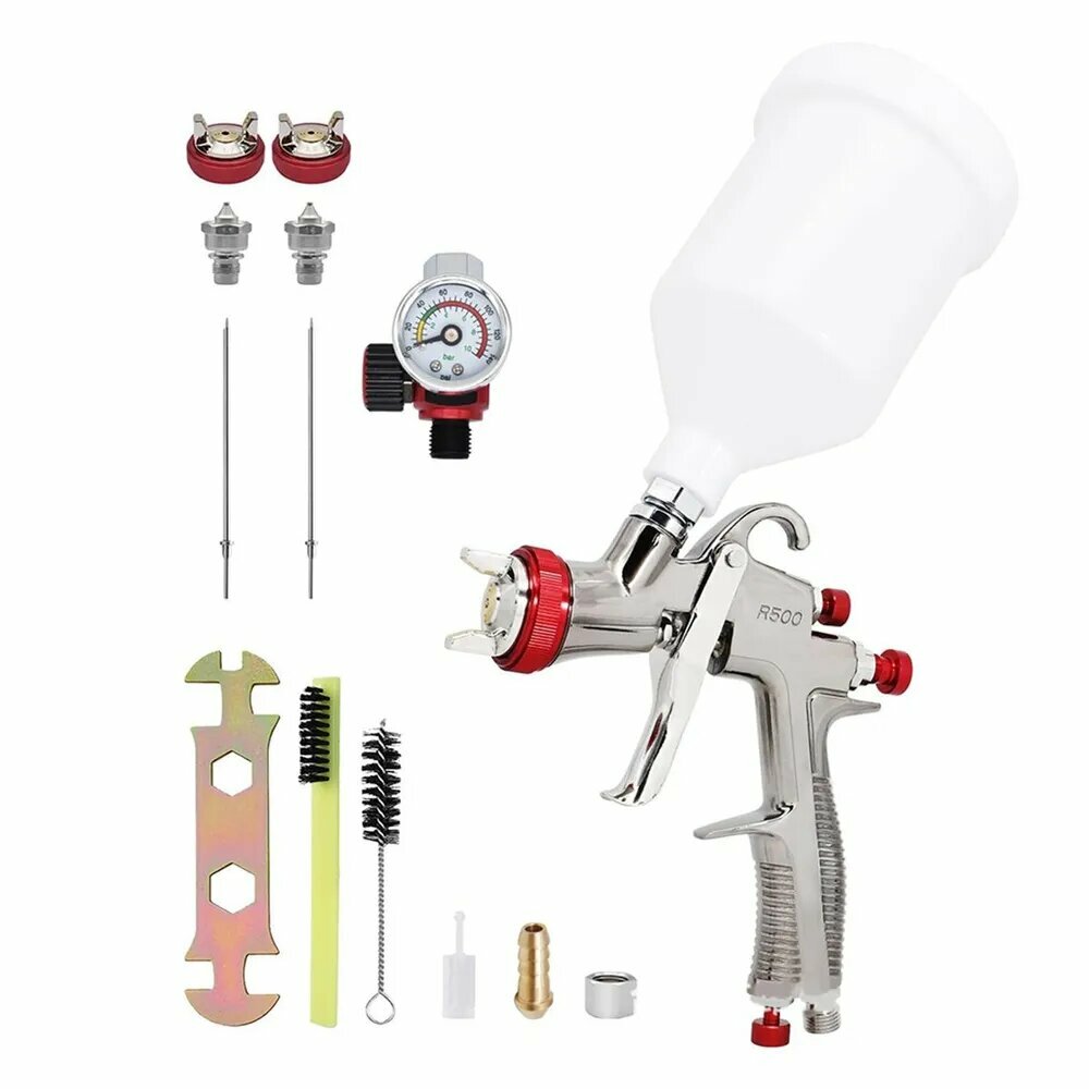 Комплект Воздушного Краскопульта R500 LVLP С Соплами 1,3/1,5/1,7