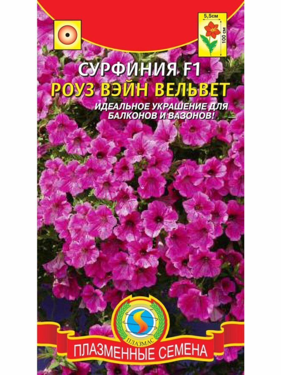 Сурфиния Роуз Вэйн Вельвет F1 5 драже в пробирке, Плазменные семена