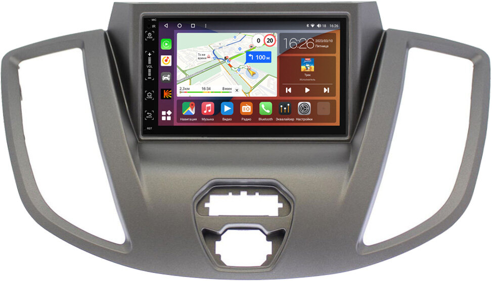 Штатная магнитола Ford Transit 2014-2022 Canbox H-Line 5513-RP-FR067-163 Android 10 (4G-SIM, 4/64, DSP, IPS) (173х98)