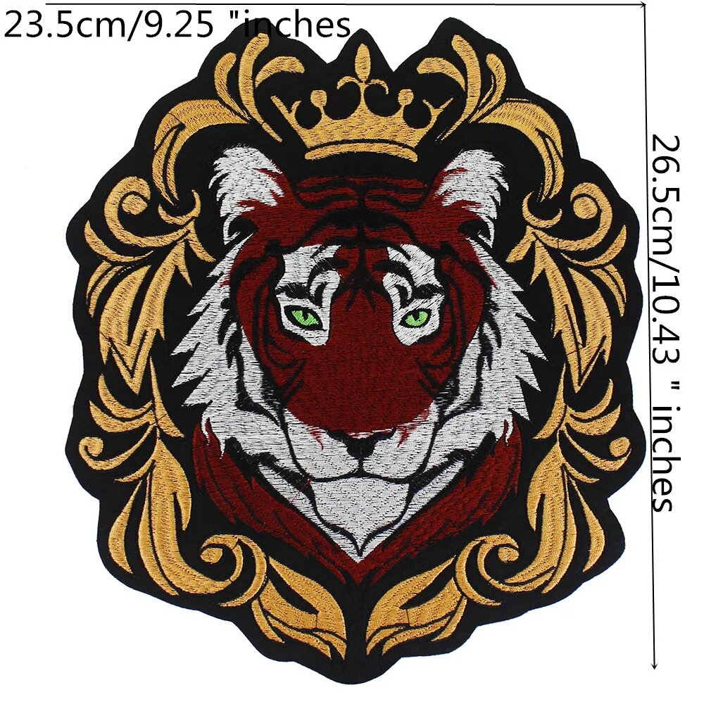 Нашивка с головой льва, многоцветная, полиэстер Бордовый, NO.6