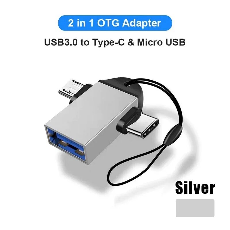 2 в 1 USB-адаптер OTG Micro Usb Type C OTG-конвертер USB C 3.0 Передача данных для телефонов, планшетов, флэш-дисков, мыши