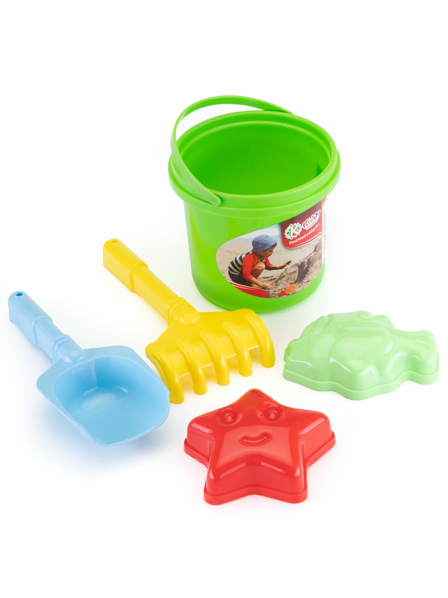 Набор для песочницы детский (Ведерко, грабли, лопата, формочки)
