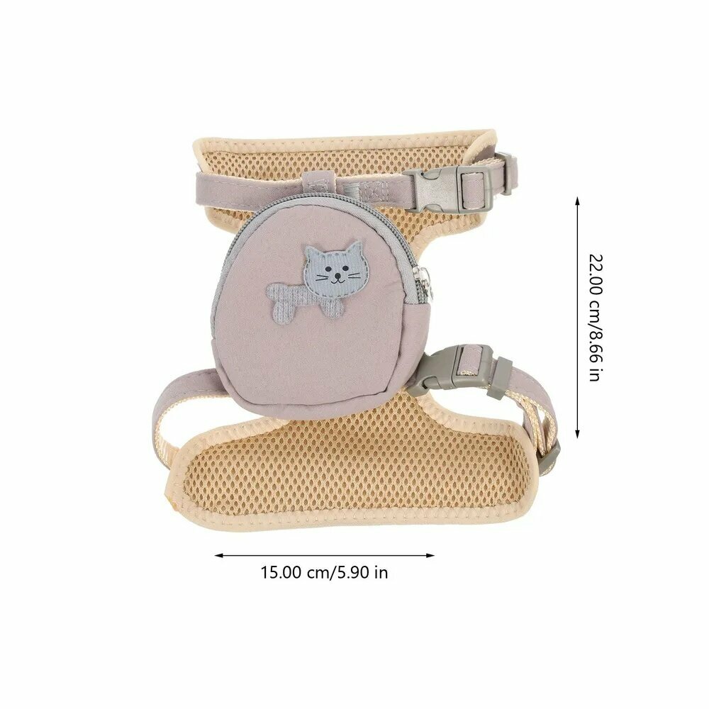 Регулируемый Поводок С Упряжью Для Кошек, Для Прогулок На Открытом Воздухе, 1 Шт