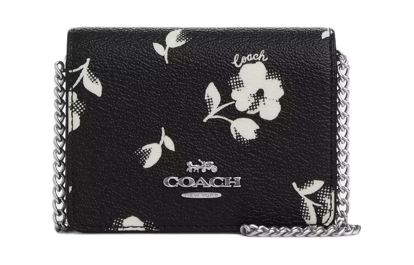 Сумка COACH Canvas With Leather Chain Bag