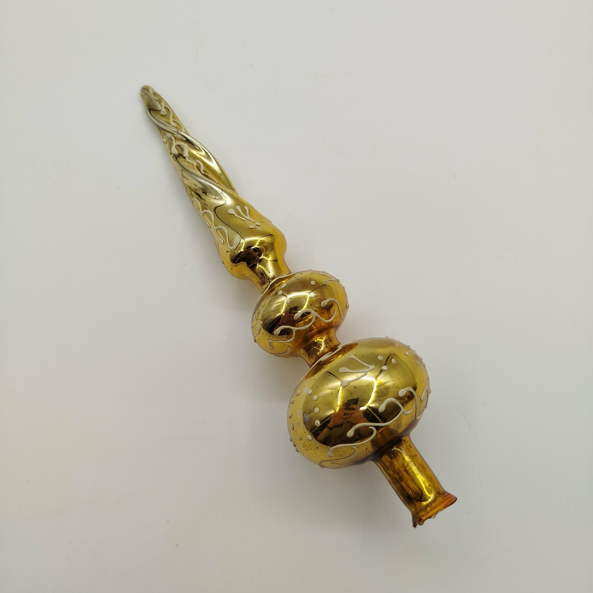 Игрушка елочная "Пика" (навершие/наконечник на елку), стекло, роспись, СССР