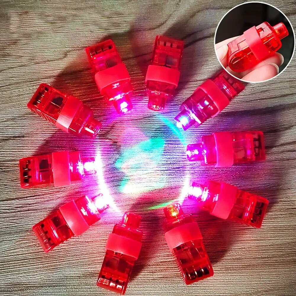 100шт Светодиодные фонарики на палец Red Color Lights, розовый
