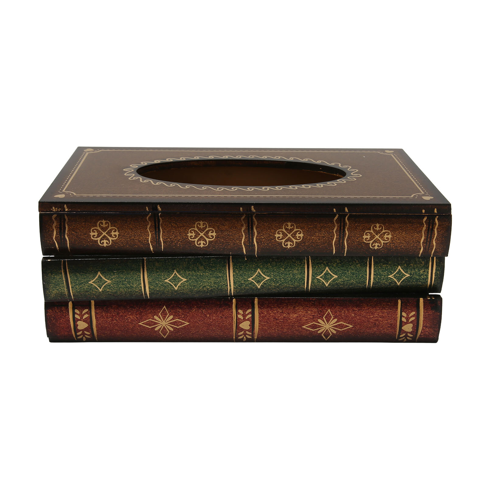 Wooden Tissue Holder Facial Paper Dispenser Rectangular Napkin Storage Box Vintage Coffee Color