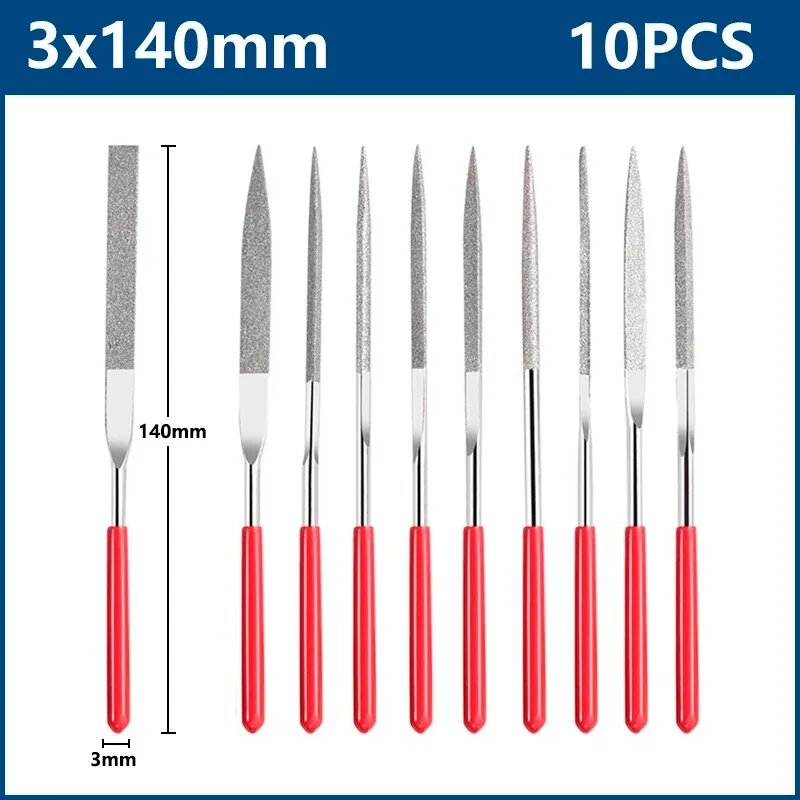 Набор напильников 3x140mm, 10 шт