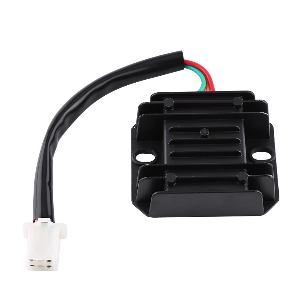 4 Wires Pins 12 Voltage Regulator Rectifier For 150-250CC Motorcycle Scooter Moped ATV Black