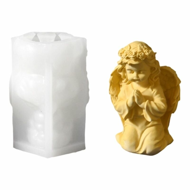 Маленький ангел, держащий крылья, ангельская гипсовая силиконовая форма-Молящаяся Девочка-ангел