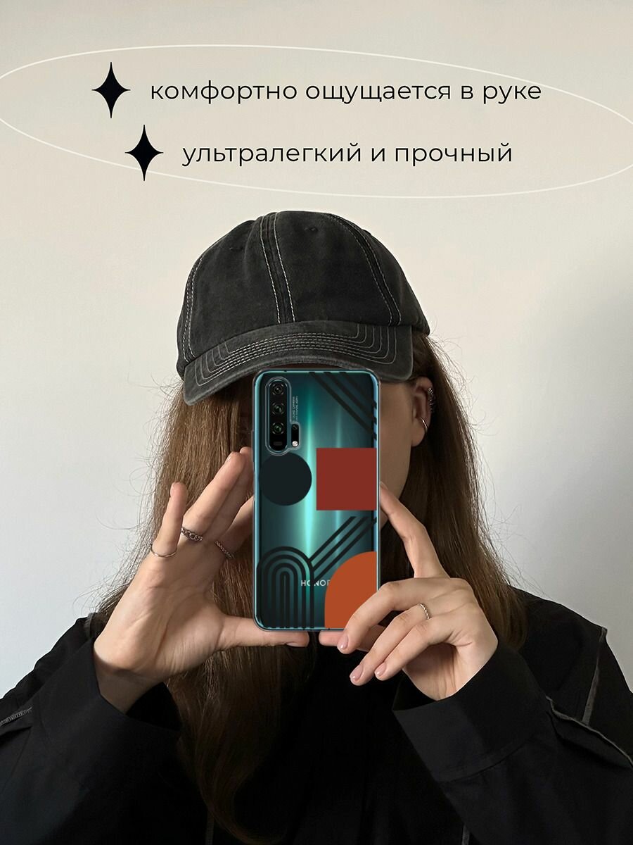 Чехол на Honor 20 Pro / Хонор 20 Про с принтом Абстрактная композиция, прозрачный — фото 1