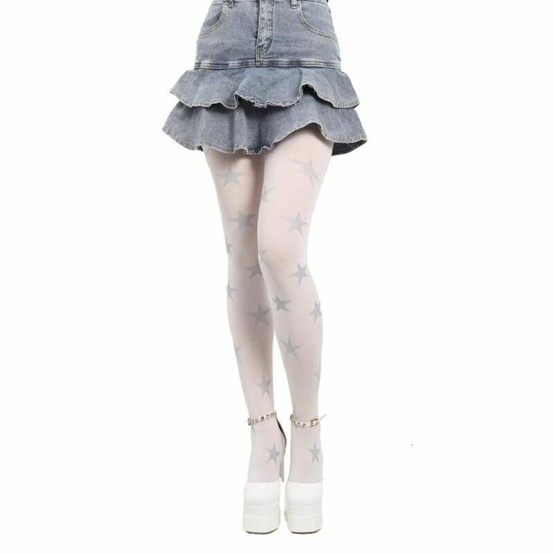 Чулки в звездочку-белые