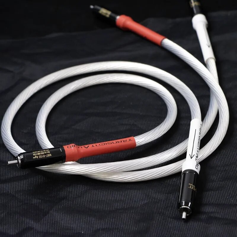 Премиальный монокристаллический серебряный двойной лотос с коротким сигналом RCA аудиокабель для высококачественных ламповых усилителей CD и аудиооборудования.