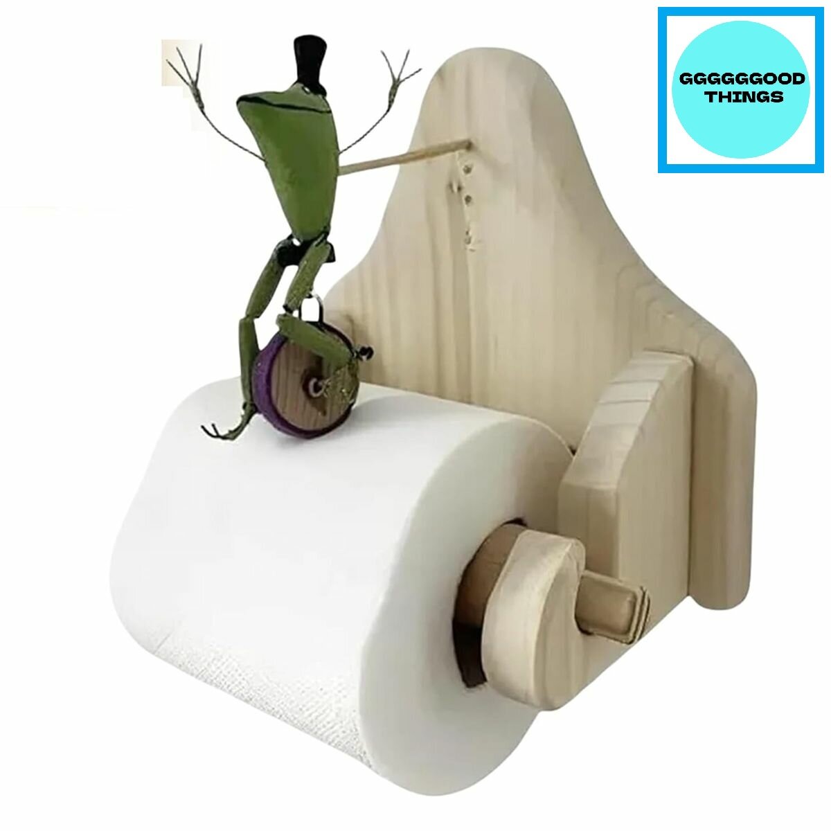 Забавный держатель для туалетной бумаги в виде лягушки на велосипеде, креативный настенный аксессуар для ванной