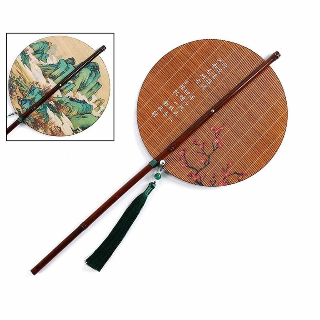 Ручной складной веер круглой формы, древний стиль, веер для пояса, декор для дома, - Круглый