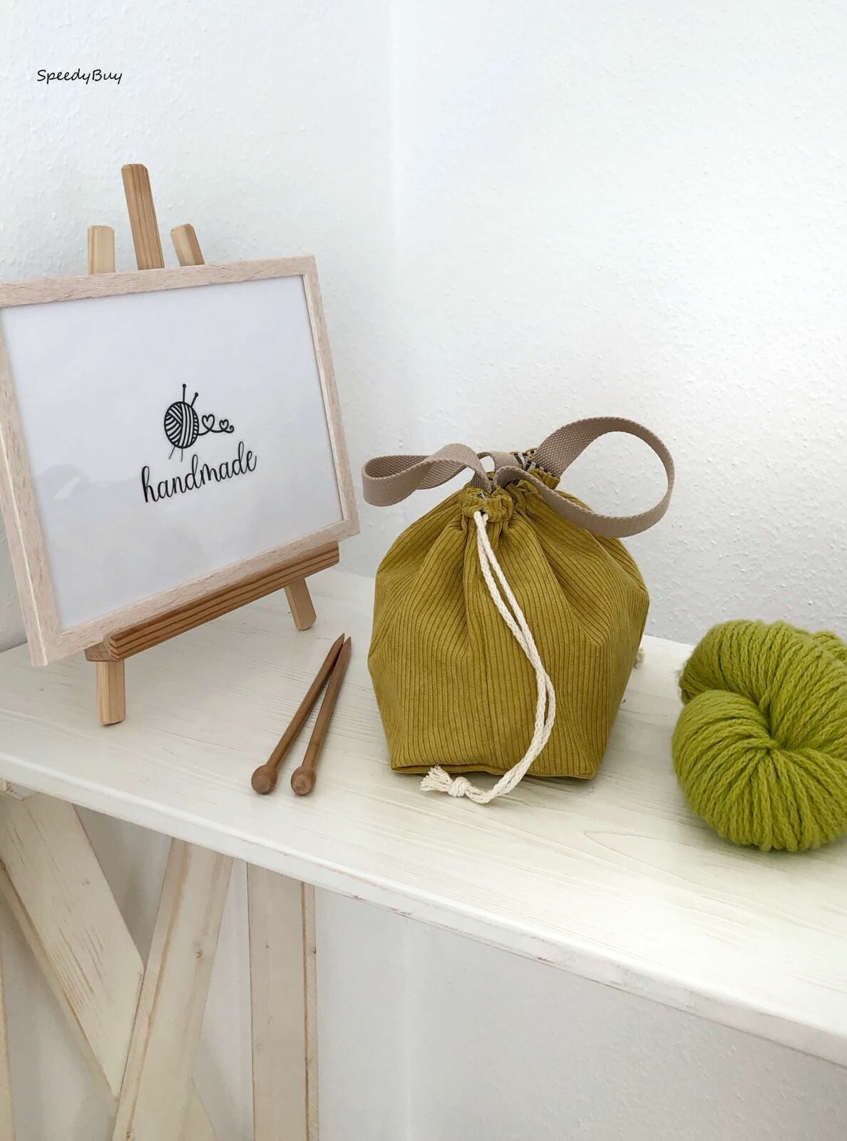 Проектная сумка для вязания 20x20x13 см, сумка-клубочница и органайзер для рукоделия, переносная сумка для пряжи, спиц и крючков идеальный подарок для вязальщицы