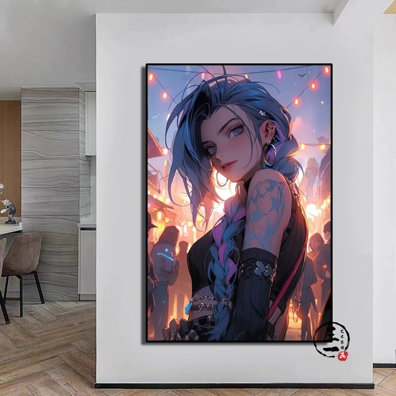 LOL Jinx League of Legends Rampage Лолита Живопись