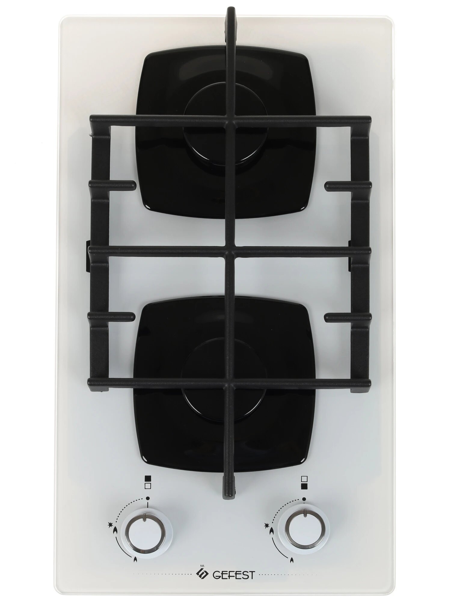 Встраиваемая варочная поверхность Gefest 2002 K12, белый, газовая, 2 конфорки