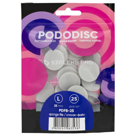 Staleks Pro, Сменные файлы-спонжи Pododisc L, 25 шт.