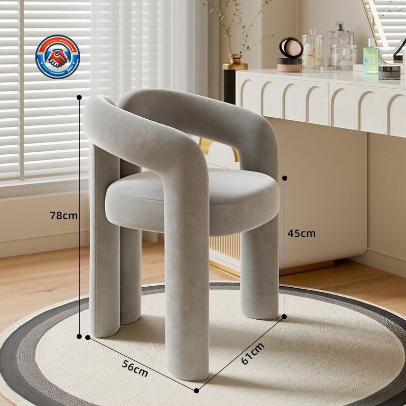 Кресло для макияжа и ухода за ногтями, кремовое кресло для визажиста и мастера маникюра, удобное решение для салона и домашней бьюти-зоны