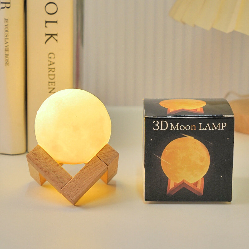 Расписанный вручную лунный светильник-ночник, светодиодный светильник для спальни, лунный светильник, лампа-планета в виде граффити своими руками