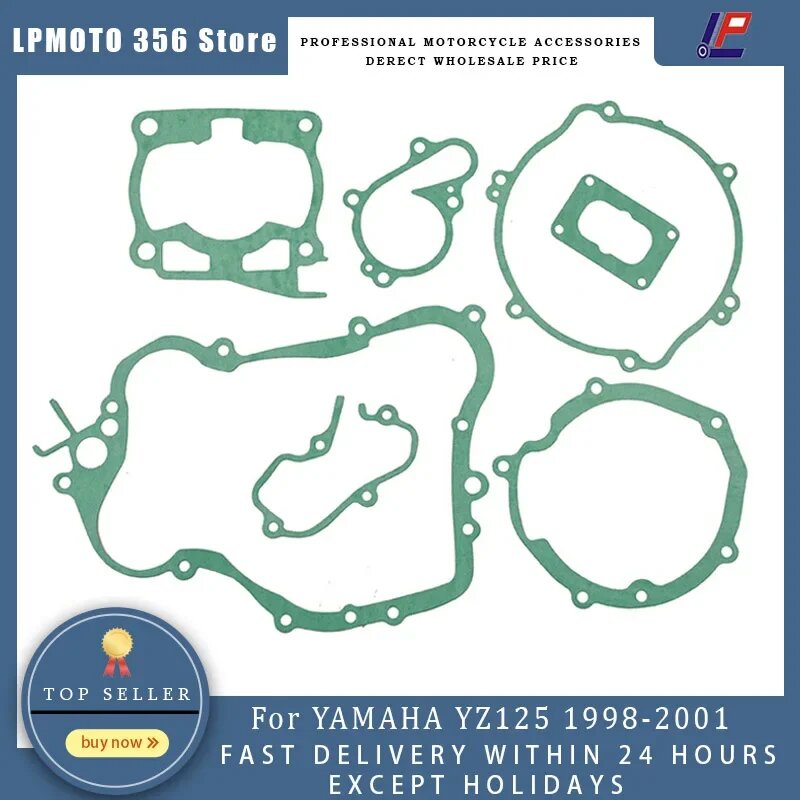Двигатели мотоциклов, крышки картера, комплект прокладок цилиндра, комплект для Yamaha YZ125 1998-2001 YZ 125