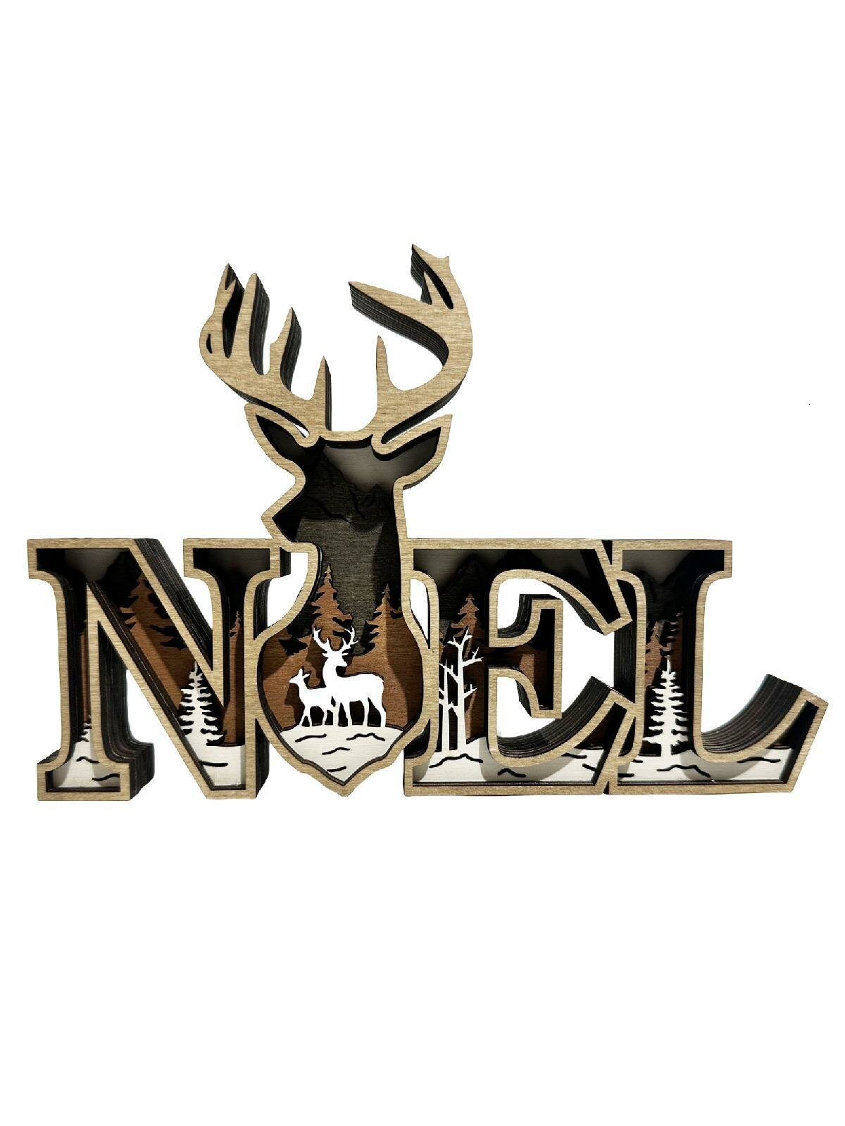 Художественная деревянная фигурка в виде головы оленя Noel Для оформления каминных полок или книжных полок