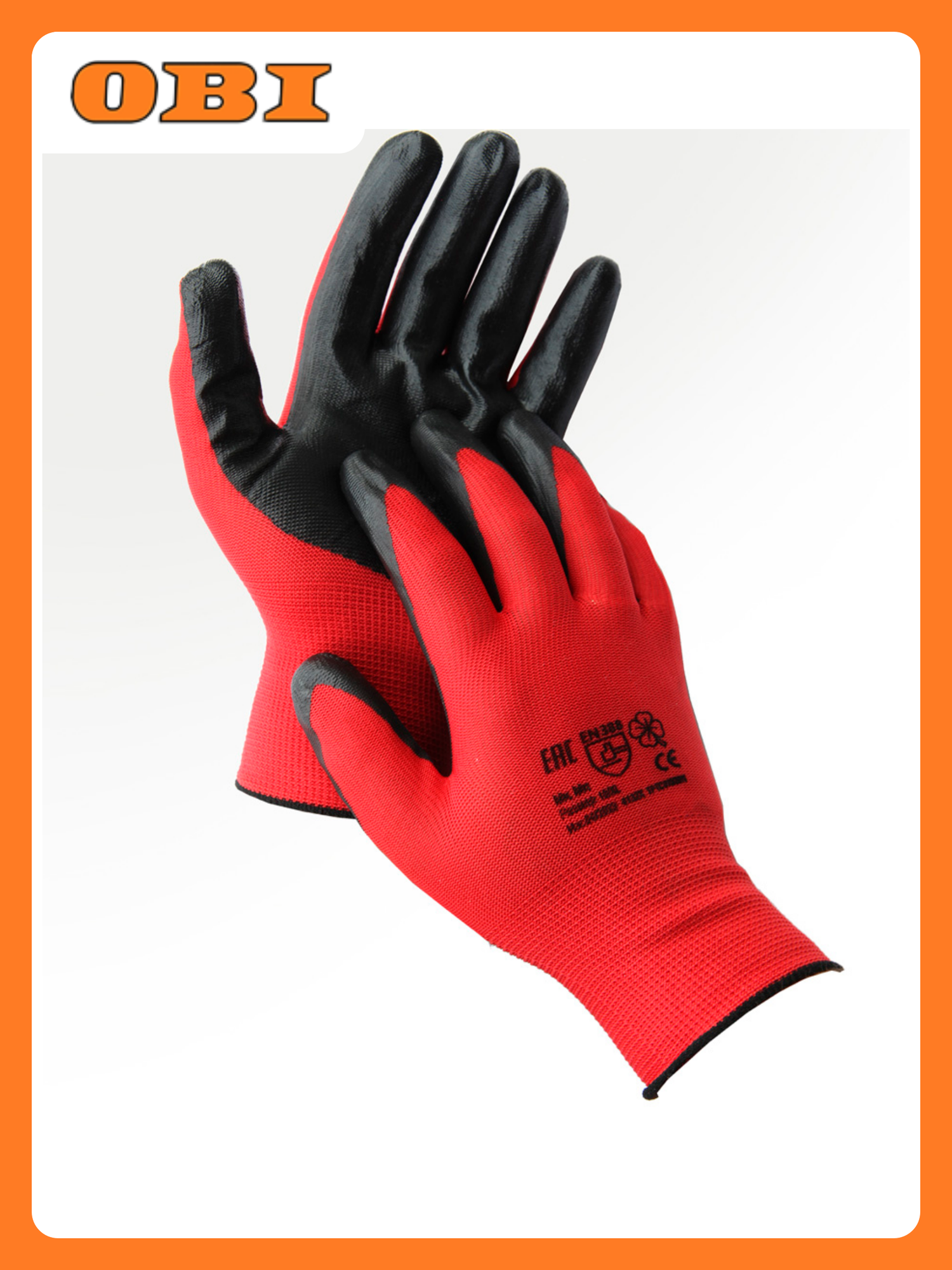 Перчатки, нейлон, нитриловое покрытие, стандарт, черные, размер L/XL, 1 пара