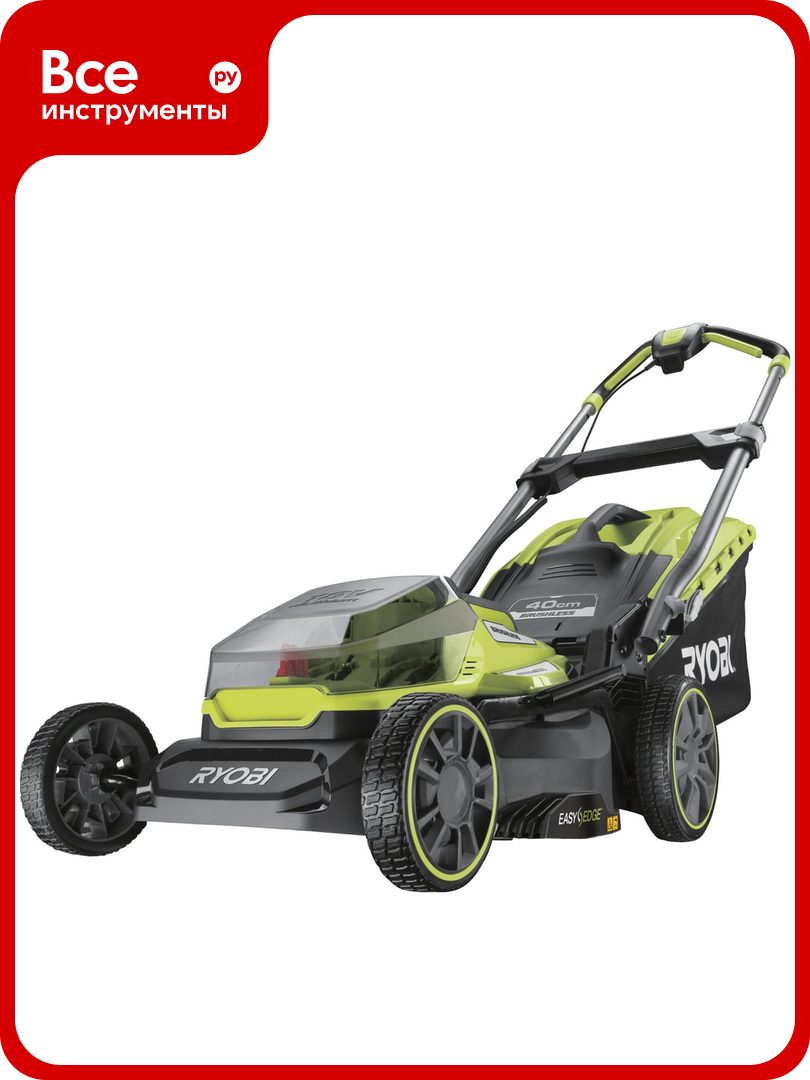 Бесщеточная газонокосилка Ryobi ONE+ RY18LMX40A-0, для подравнивания травы на приусадебном участке