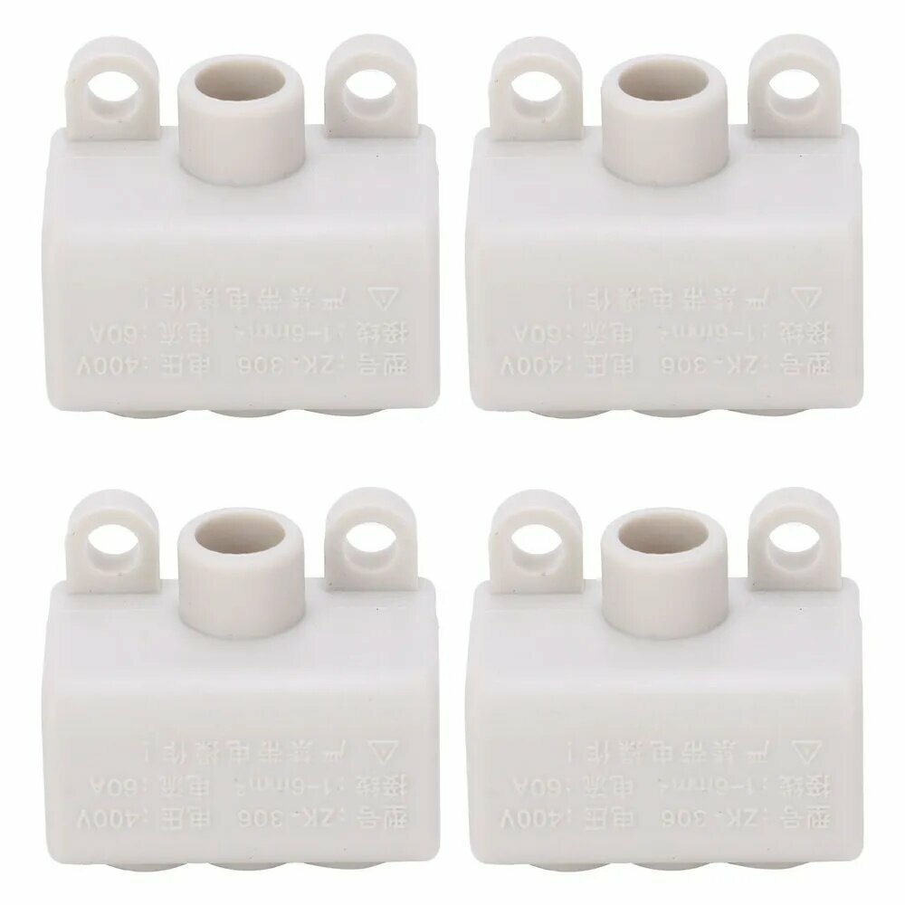 4 шт. T-разветвитель ZK-306, 400В 60А, 1вх/2вых