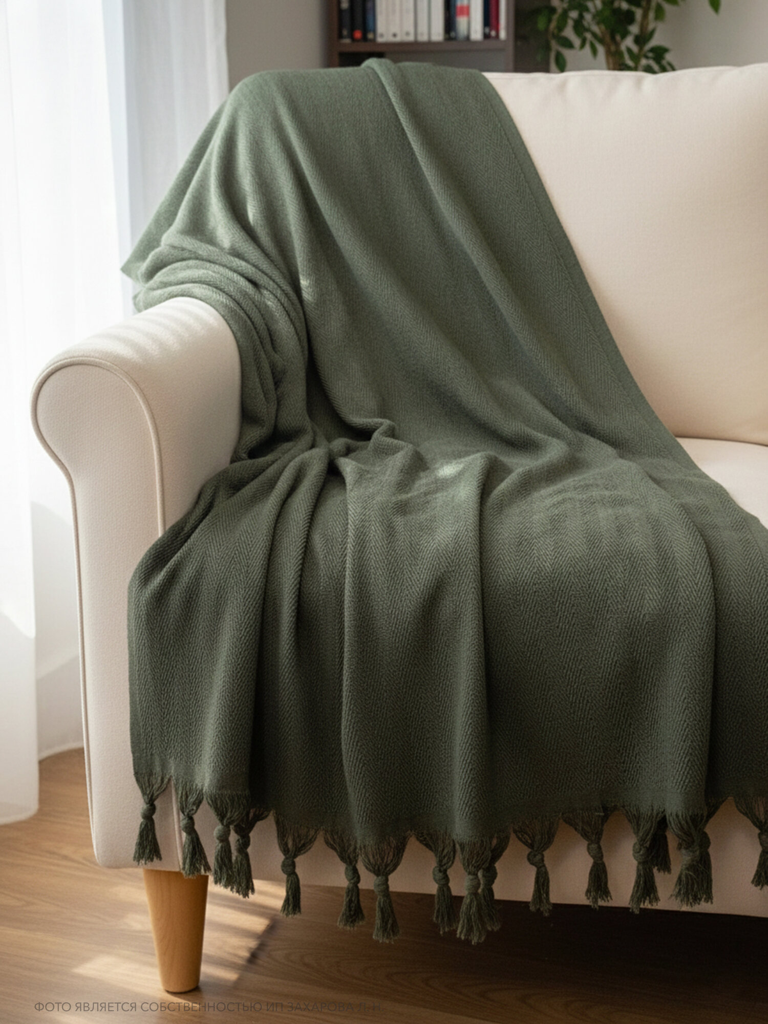 Покрывало на кровать 200х220 хлопок двухсторонний турция, хаки