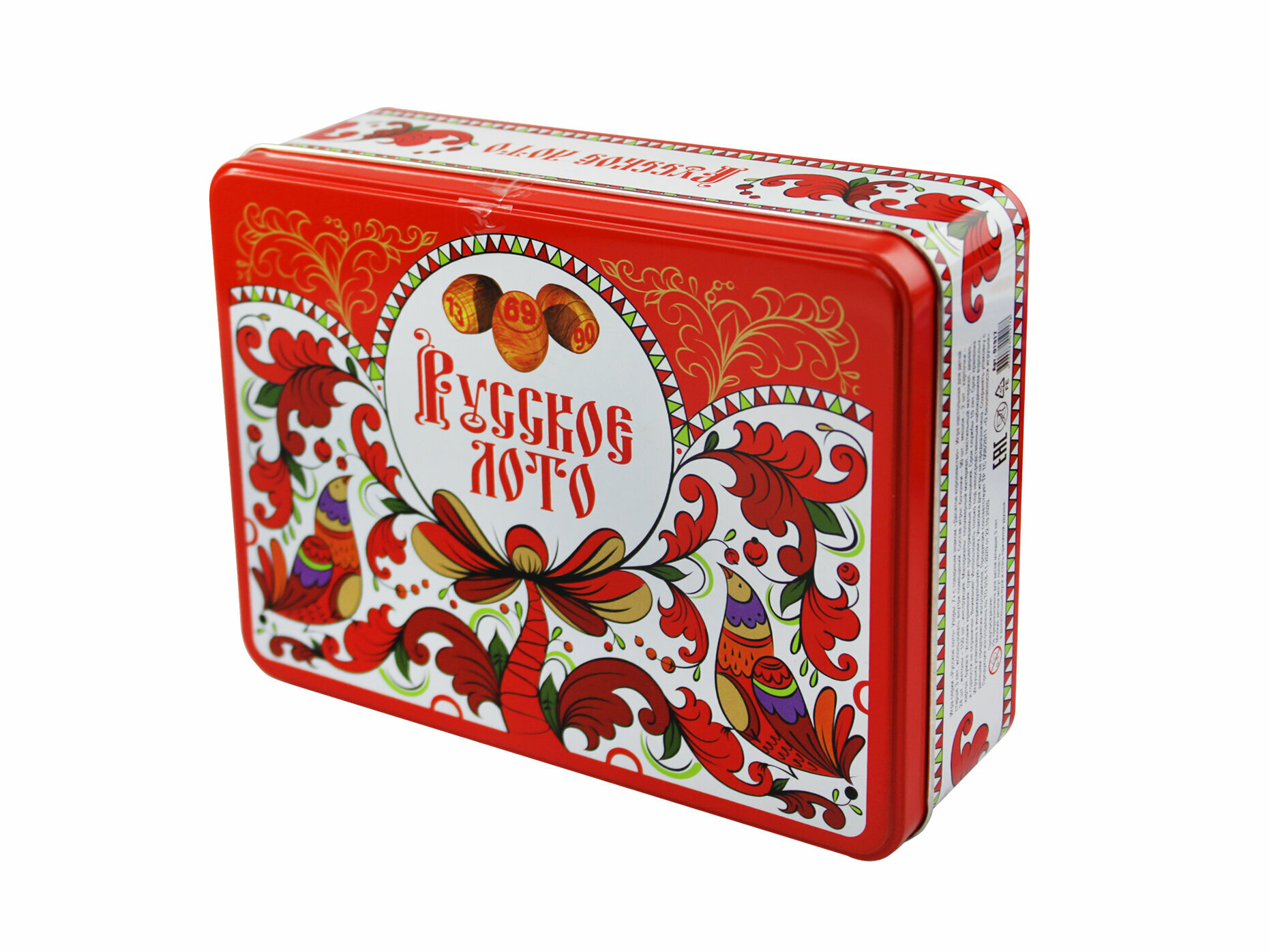 Настольная игра Десятое Королевство Русское лото Узоры жестяная коробка красная 01917 3+
