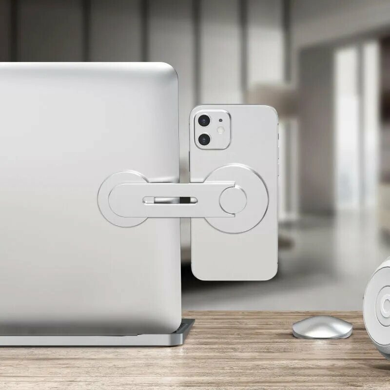 Магнитный двусторонний держатель для Magsafe iPhone, iPad на ноутбук, держатель для планшета, телефона на MacBook, серебряный