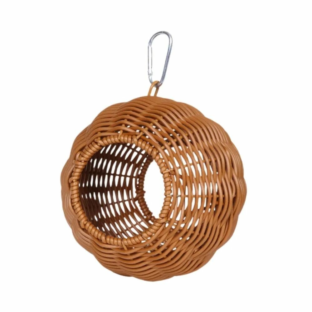 Плетеное подвесное гнездо-гамак для птиц, дышащее, для мелких попугаев и амадин, аксессуар для клетки